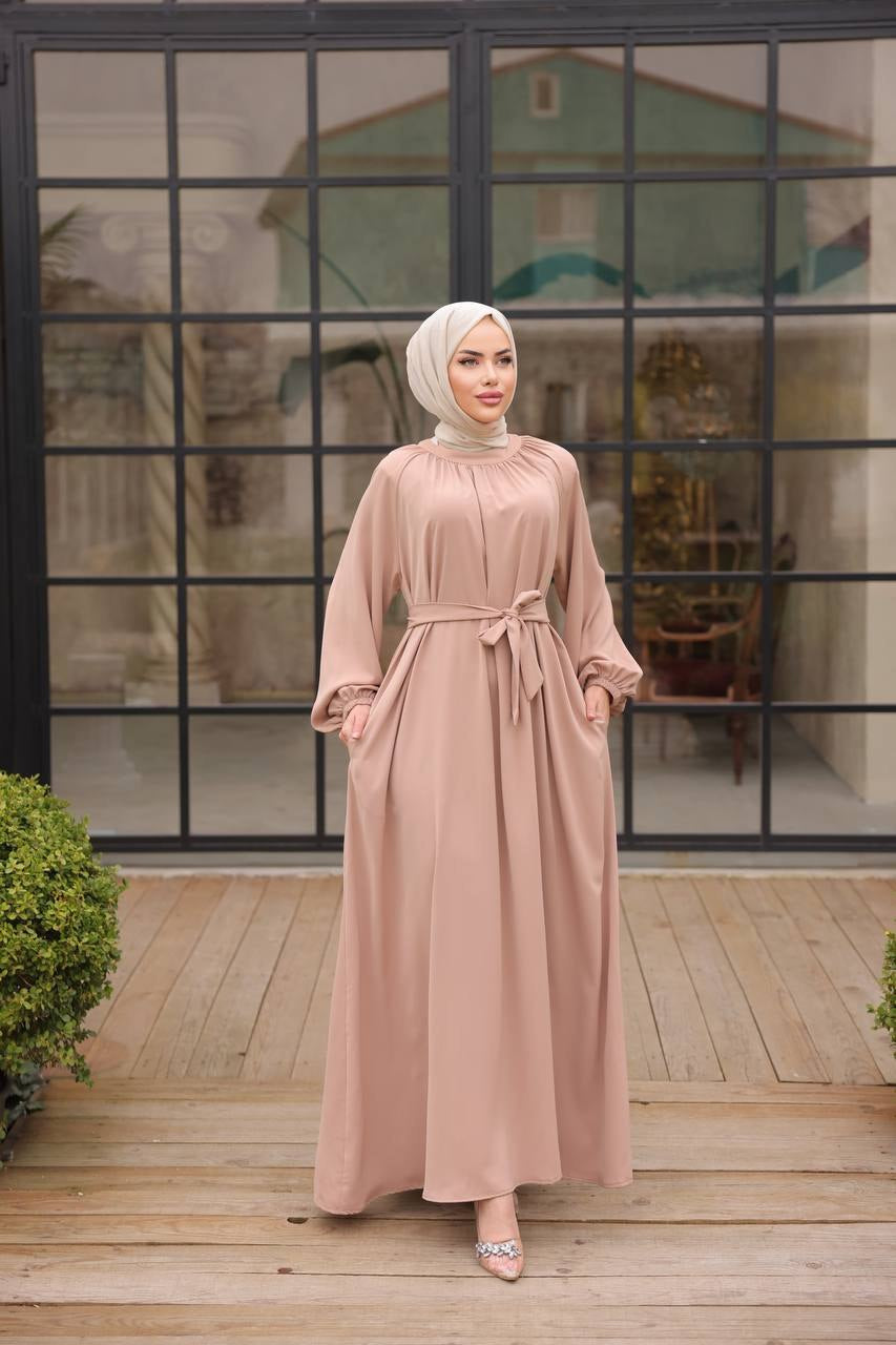 Jamilah Turkish Dress Beige – Chaddors